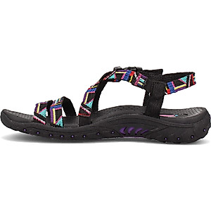 Skechers Women's Reggae-Native VIBEZ Sport Sandal, Black Multi, 6