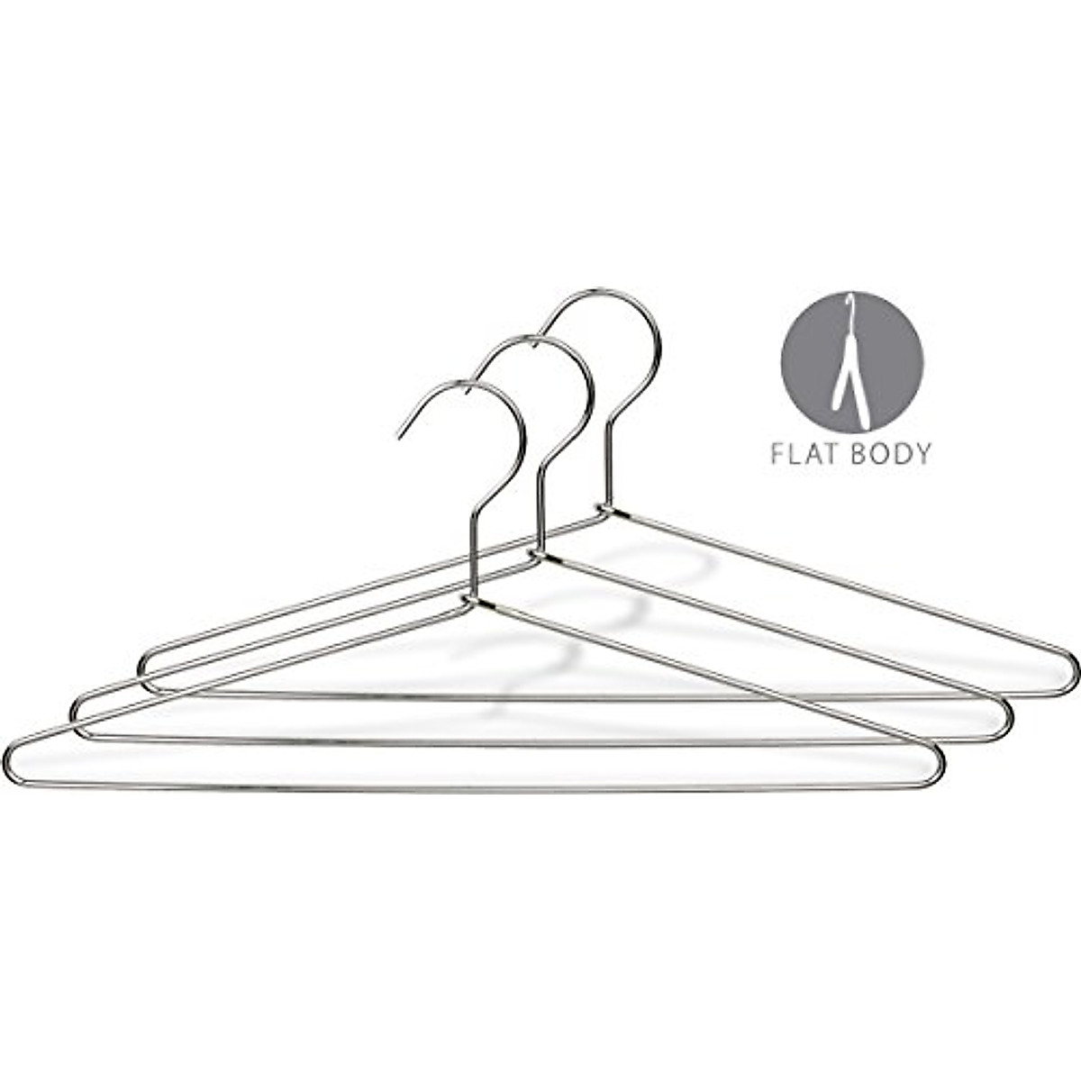 The Great American Hanger Company The American Company Slim, Box of 100 Thin and Strong Chrome Top Shirt and Pants Metal Suit Hanger