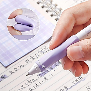 ITAWIXS Aesthetic Gel Ink Pens 6Pcs 0.5mm Silent Retractable Black Ink Pens Comfort Grip Quick Dry Ink Pen Fine Point Smooth Writing Cute School Supplies for Journaling Notetaking