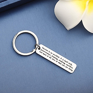 MYOSPARK Success Is No Accident Pele inspirational Quote Keychain Sport Player Motivational Gift Encouragement Gift (Success quote keychain)