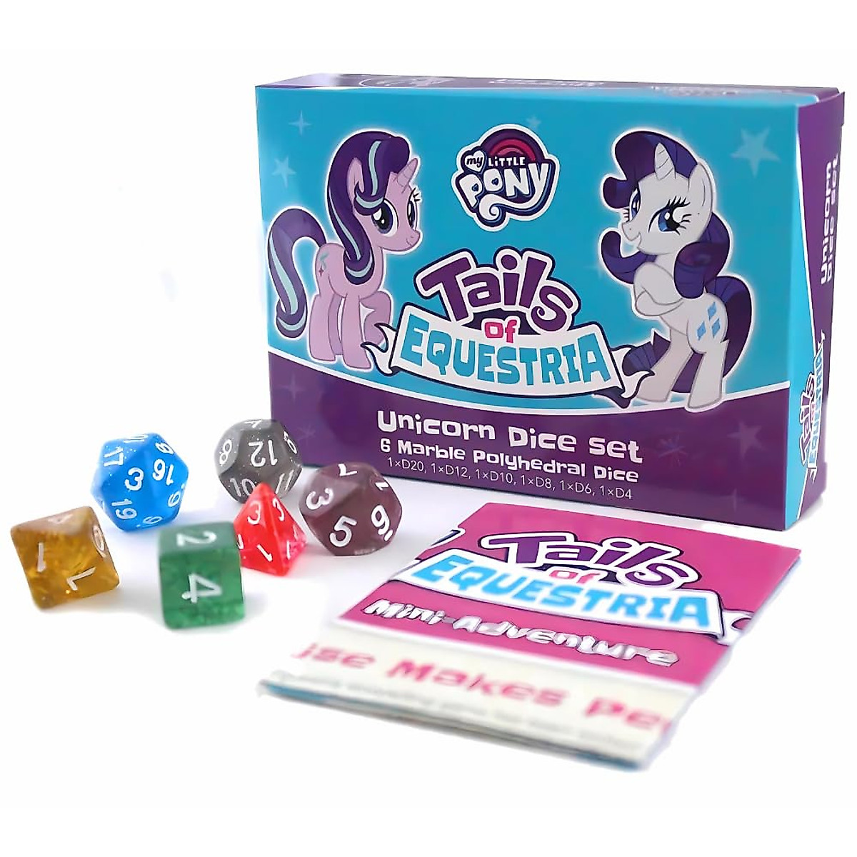 My Little Pony: Tails of Equestria Dice Bundle: Pegasus, Unicorn and Earth Pony Dice Plus Friendship Tokens