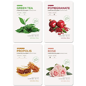 Natural Peau [8 Variety Packs] Hydrating Collagen Essence Face Mask (28 g / 0.99 oz.)