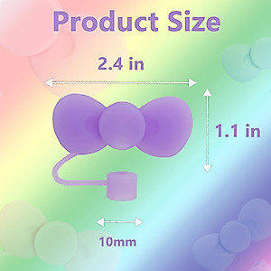 SEEZIZI Cute Bow Straw Covers Cap Toppers Compatible with Stanley 30&40 oz Tumbler Cups,Reusable Cute Silicone Straw Tips Lids Protectors for 0.4 in/10mm Stanley Cups Straws Accessories-3 pcs
