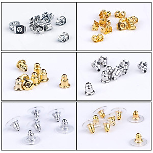 Earring Backs 10 Styles Earring Accessories Safety Bullet Earring Clutch Hypoallergenic 1040 Pieces (10 Styles)