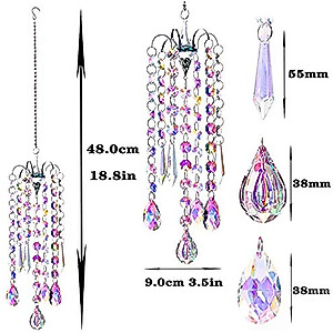 H&D HYALINE & DORA Chandelier Wind Chimes AB Coating Crystal Prisms Hanging Suncatcher Pendant Home Decor Gifts