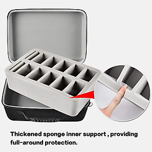 Graded Card Storage Box Compatible with 66+ BGS PSA FGS Graded Sports Trading Cards, Slab Card Case Holder Organizer for Baseball/PM/MTG with 34 Custom Impact Absorbing Foam Slots (Bag Only)