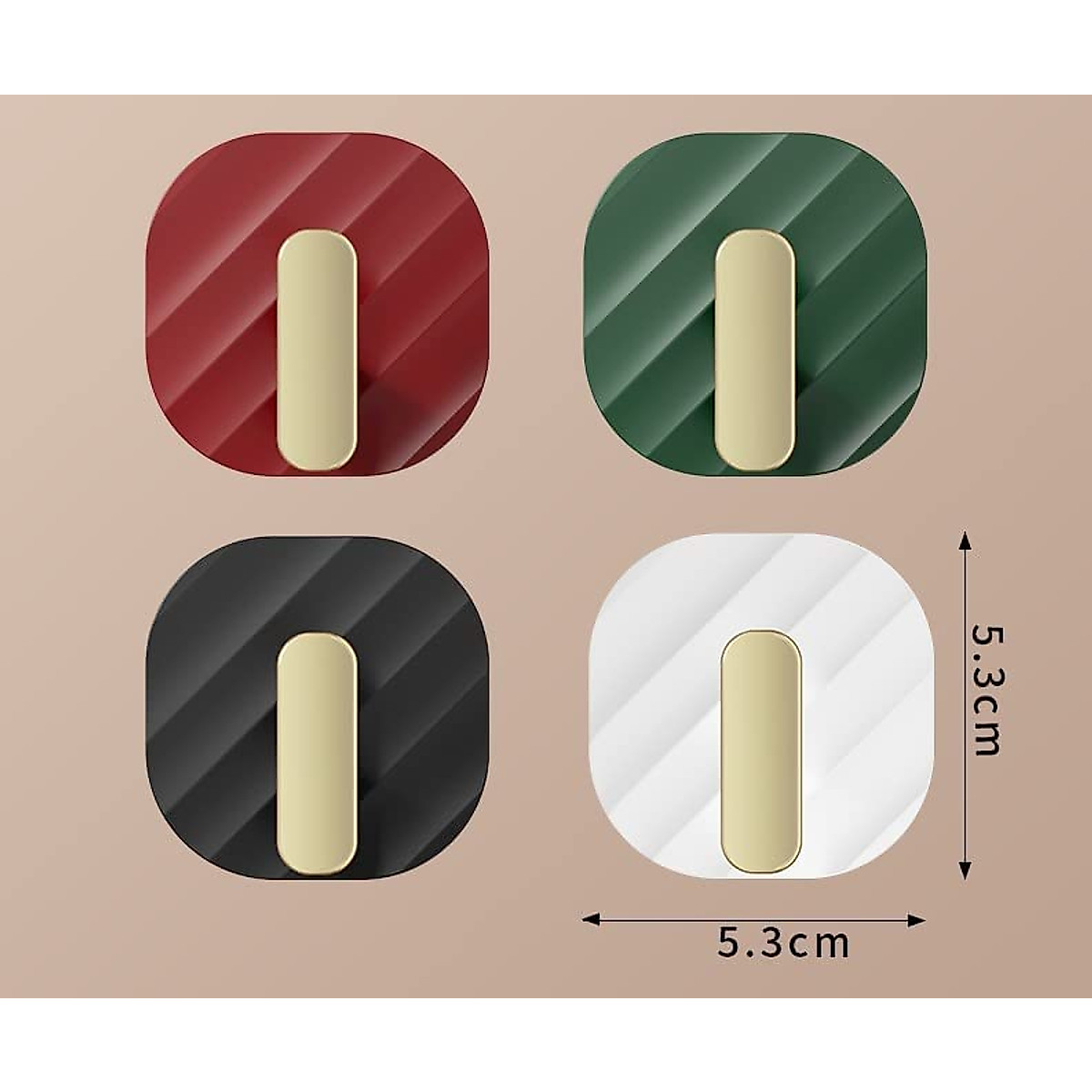 YISMAN 4 Packs Adhesive Wall Hooks, Waterproof Utility Hook Door Hanger, Bathroom Toilet Kitchen Office,Adhesive Heavy Duty Wall Hooks 10lb(Max)