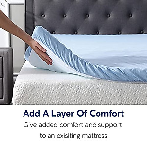 Classic Brands 3-Inch Cool Cloud Gel Memory Foam Mattress Topper With Free Cover, Queen