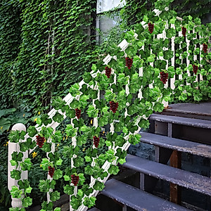 HECATY 12 Strands 87 Ft Fake Vines, Artificial Greenery Garland Hanging Ivy Leaf Plant for Wedding Party Bedroom Home Decor Baby Shower