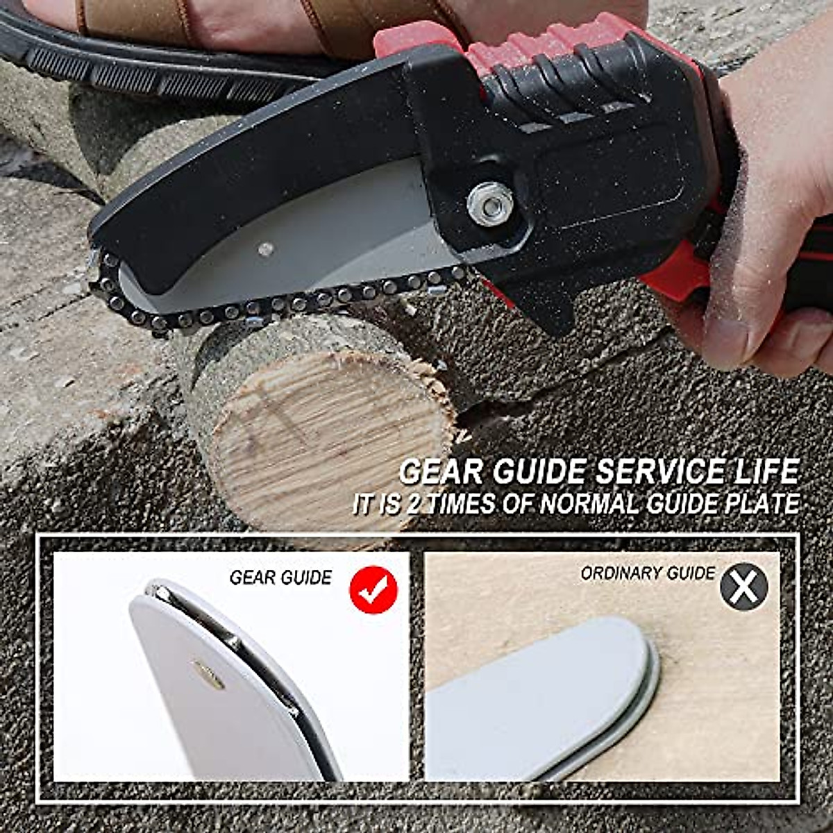 Mini Cordless Chainsaw，Electric Protable Chainsaw with One-Hand Lightweight Pruning Shears Chainsaw for Garden Tree Branch Wood Cutting