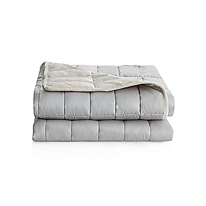 Dr. Oz Good Life Center Yourself Dual-Sided Weighted Blanket, 36"x48" 5 lb, Gray/Tan