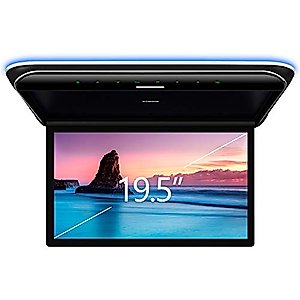 XTRONS 19.5 Inch Car Overhead Player 16:9 Wide Screen 1080P Video Car Roof Mount Monitor Ultra-Thin Flip Down Overhead Car Monitor Supports IR, HDMI, USB, AV Input, Stereo Speakers
