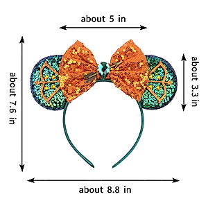 Zhesesmila Mini Ears Headband Merida Princess Hair Accessories Glitter Hairband for Princess Party Cosplay Costume Headwear Decorations