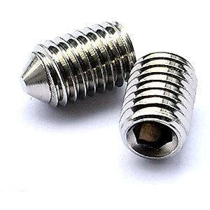 Set Screws Cone Point Mixed (16 Pack) 5mm Length 0.196" Long 3/16", Various Metric Threads, M3, M4, M5 & M6. A2 Grade Stainless Steel Hex/Allen Key Socket Cone Point Grub Screw/Set Screws
