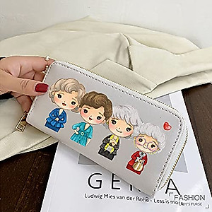 Golden Inspired Girls Wallet TV Show Merchandise Gifts PU Leather Zip Around Purse Spacious for BFF Best Friend Birthday Gift