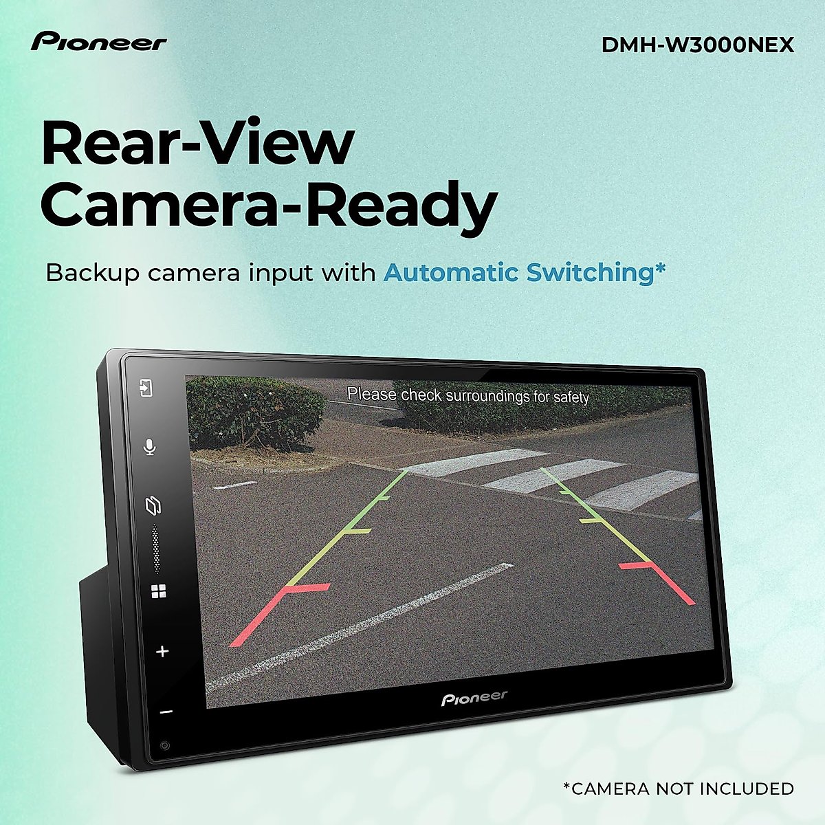 Pioneer DMH-W3000NEX 6.8" Double Din Multimedia Digital Media Receiver, Wireless Apple CarPlay and Android Auto, Bluetooth, Backup Camera Compatible, Touchscreen, One Touch Navigation