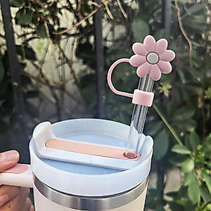 5Pcs Silicone Straw Covers and Caps Compatible with Stanley Cups, Dust-Proof Straw Toppers for Stanley Tumbler with Handle