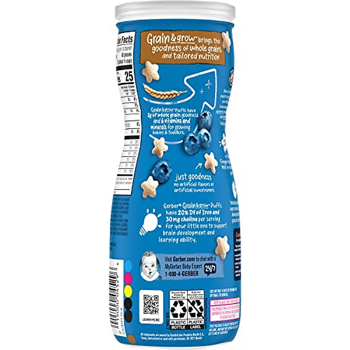 Gerber Graduates Puffs - Blueberry - 1.48 oz - 3 pk