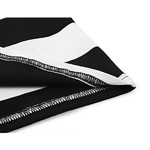 DILBYKE Boys Girl Long Sleeve Striped Crew Neckline T-Shirts Kid Tee, Cotton, Black and White 9-10 Years