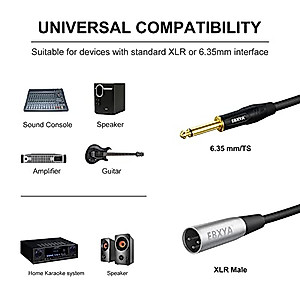 EBXYA XLR Male to 1/4 Inch TS Mono Unbalanced Microphone Cable 6Ft, 6.35mm to XLR Cable, 2 PCS