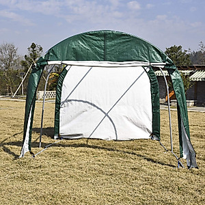 Walnest Large Heavy Duty Carport Car Canopy Portable Garage Boat Shelter Tent for Party, Wedding, Garden Storage Round Top Style 10 x 8 ft Green