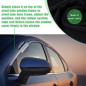 Kewucn 2PCS Car Window Shade, 23.6"×20" Zipper Breathable Mesh Side Window Sun Shades Covers, Glare and UV Rays Protection for Baby, Auto Camping Privacy Sun Protector Fits Most Cars (Rear Window)