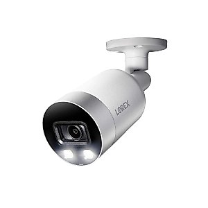 Lorex E891AB Indoor/Outdoor 4K Ultra HD Smart Deterrence IP Security Bullet Camera, 150ft IR Night Vision, Color Night Vision, Audio, Only Camera No Cable (Renewed)