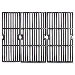 Hongso 18" x 25" Cast Iron Cooking Grates for Charbroil Performance 463377017, 463347017, 463376018P2, 463673617, 463376117, 463377117, 4-Burner 475 Cart Liquid Propane Gas Grill, 3 Pack, PCZ163