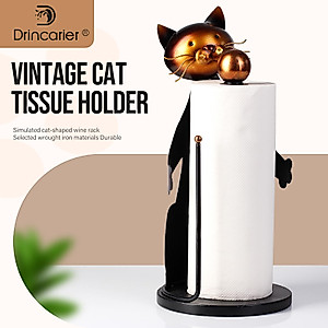 Cat Paper Towel Holder Countertop, Farmhouse Paper Towel Holder Stand for Kitchen Roll Organize,Paper Towel Holder for Kitchen Dining Table Home Decor………