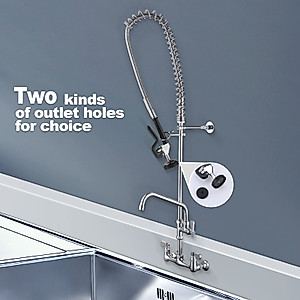 iVIGA 43" Commercial Kitchen Faucet Wall Mount with Pre-Rinse Sprayer & 2PCS Installation Kit Replacement 1/2" NPT, Back Splash Mount Set