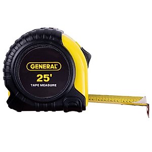 General Tools 25 Foot Tape Measure #WS-0901, Black