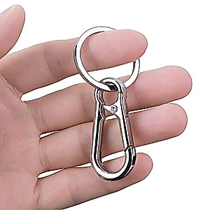 Molain Metal Keychain Carabiner Clip Keyring Key Ring Chain Clips Hook Holder Organizer for Car Keys Finder for Men, 4 Packs