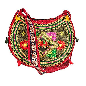 Sling Cross body Elephant Hobo Women Messenger Shoulder Bag Red Embroidered Hippie Casual Colorful Medium Small Satchel Tote