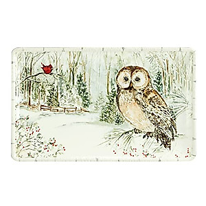 Certified International Winter's Walk Rectangular Platter, 13" X 8", Multicolor