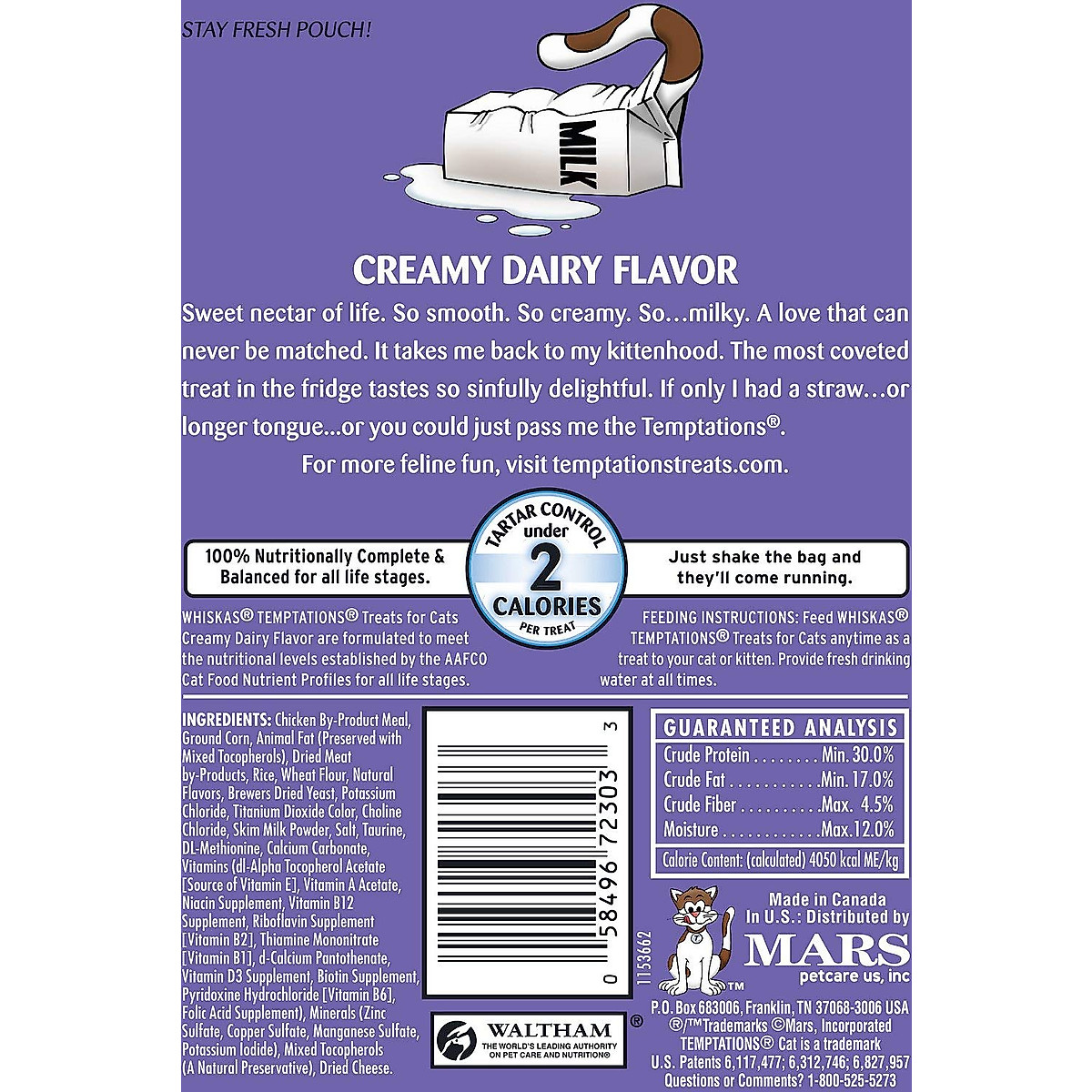 Whiskas Temptations Creamy Dairy Cat Treats 3oz (Pack of 3)