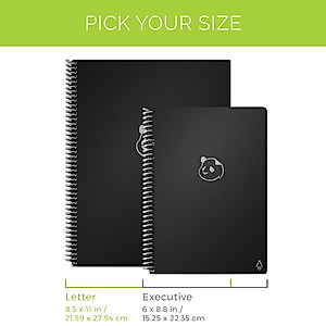 Rocketbook Smart Reusable Notebook, Executive Size Panda Planner with Daily, Weekly, & Monthly Pages, Midnight Blue, (6" x 8.8")