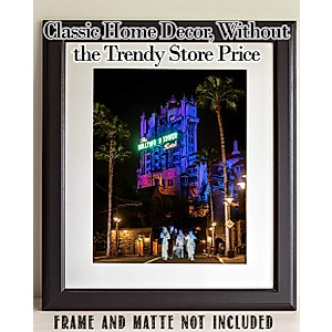 Tower of Terror with Ghosts - 11x14 Unframed A Print - Great Children's Room Decor and Gift for Disney Fans Under $15