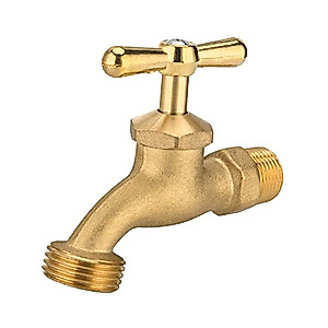 EFIELD Outdoor Garden Hose Faucet/Valve 1/2" Male NPT Inlet ×3/4" Male GHT Threaded Garden Hose Outlet/Connector