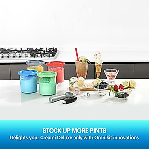 24OZ Containers Replacement for Ninja Creami Deluxe pints 4 Pack, Compatible with NC500 Series 11-in-1 Ice Cream Makers, Extra Delux Pint Containers, XL Family Size Cups,Dishwasher Safe, Leak Proof