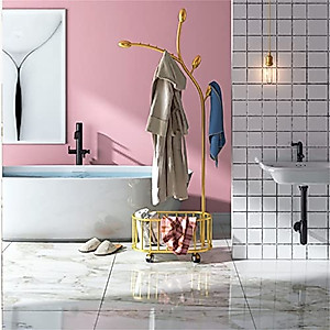 CDYD Coat Rack Floor Bedroom Corner Home Living Room Movable Multi-Functional Storage Corner Hanger