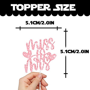 18pcs Pink Glitter Ring Dessert Cupcake Topper She Said Yes Bachelorette Bridal Shower Party Theme Decor Supplies Happy Birthday Night Out Movie Wedding Anniversary Party Decoration