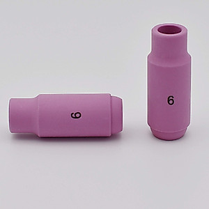 10N48 6# TIG Alumina Nozzles Ceramic Shield Cup Fit DB PTA SR WP 17 18 26 TIG Welding Torch 10PK (10N48 6#)