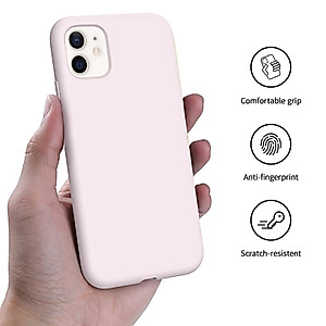 AOTESIER Upgraded Slim Fit iPhone 11 case, Premium Silicone Phone Case, Full Body Shockproof Protection Cover Anti-Scratch&Fingerprint for iPhone 11 with Comfortable Grip, 6.1 inch, Chalk Pink