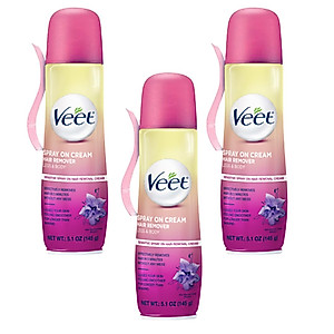 Veet Spray On Hair Removal Cream, for Legs & Body, 5.1 Oz (Pack of 3)
