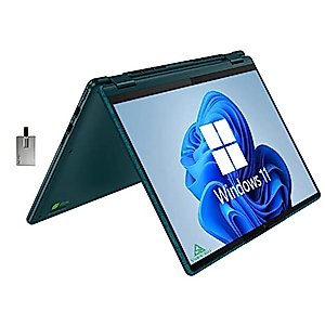 Lenovo 2023 Yoga 6 2-in-1 360° 13.3" WUXGA Touchscreen Laptop, AMD Ryzen 5 5500U, 8GB RAM, 512GB PCIe SSD, Backlit Keyboard, Fingerprint Reader, Win 11, Dark Teal, 32GB SnowBell USB Card