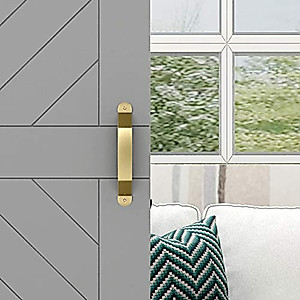National Hardware N700-109 Interior Sliding Barn Door Hardware Charleston Pull, 10-Inches, Easy to Install, Brushed Gold