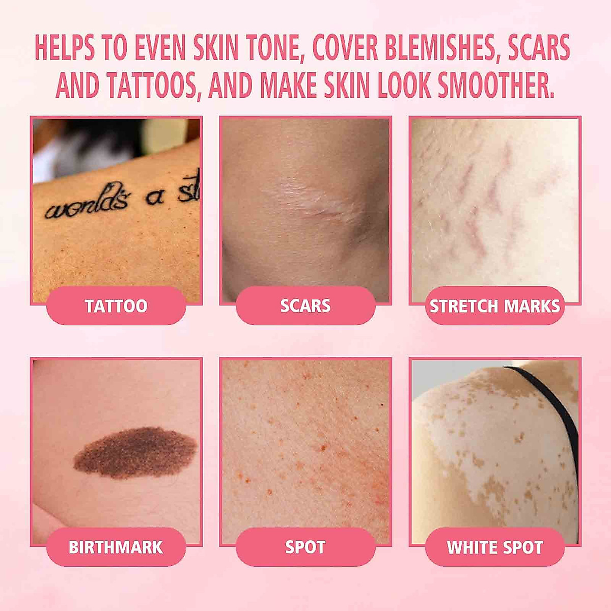 BodyBlendz Body Makeup Waterproof Foundation, Leg And Body Makeup Waterproof Foundation Covers Up Scar Blemishes Spots, Foundation With High Coverage, Long-Lasting, Evens Skin Tone (1PC)