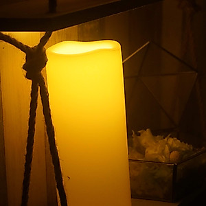 1 Pack Waterproof Outdoor Flameless Candle with Remote Large 4” x 10” Battery Operated Electric LED Pillar Candle for Gift Home Décor Party Wedding Supplies Garden Halloween Christmas Decoration