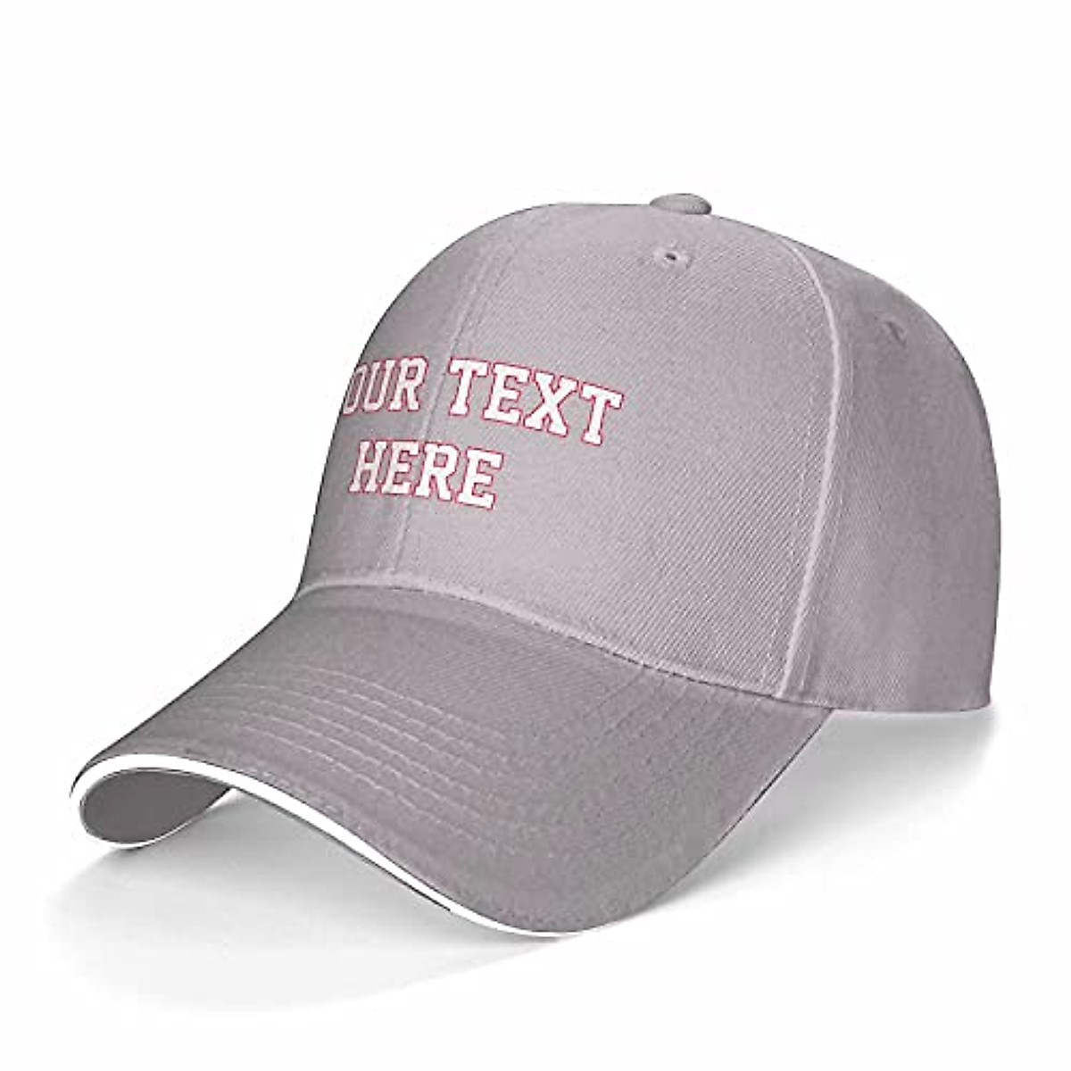 YEMHUKE Custom Hats, Soft Baseball Cap, Personalized Text & Photo Dad Hats, Custom Hat for Men & Women Gray, 1-8