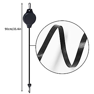 Haakong 6pcs Plant Pulley Retractable Hanger Easy Reach Plant Pulley Adjustable Height Wheel for Hanging Plants Heavy Duty Indoor Outdoor Plant Hanger for Garden Baskets Pots & Birds Feeder - Black